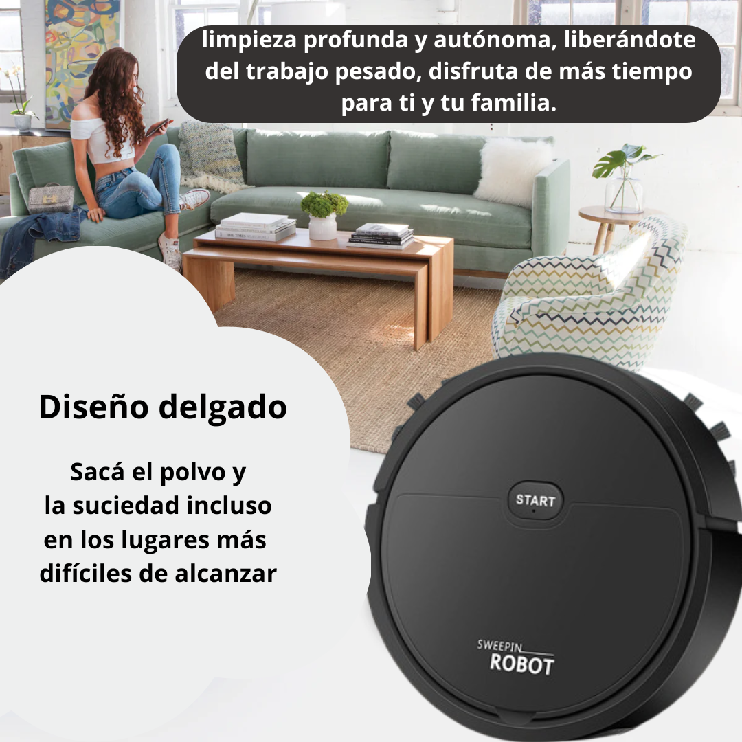 Aspiradora Robot De Limpieza Aspira, Barre y Trapea - Clean Bot Pro ...